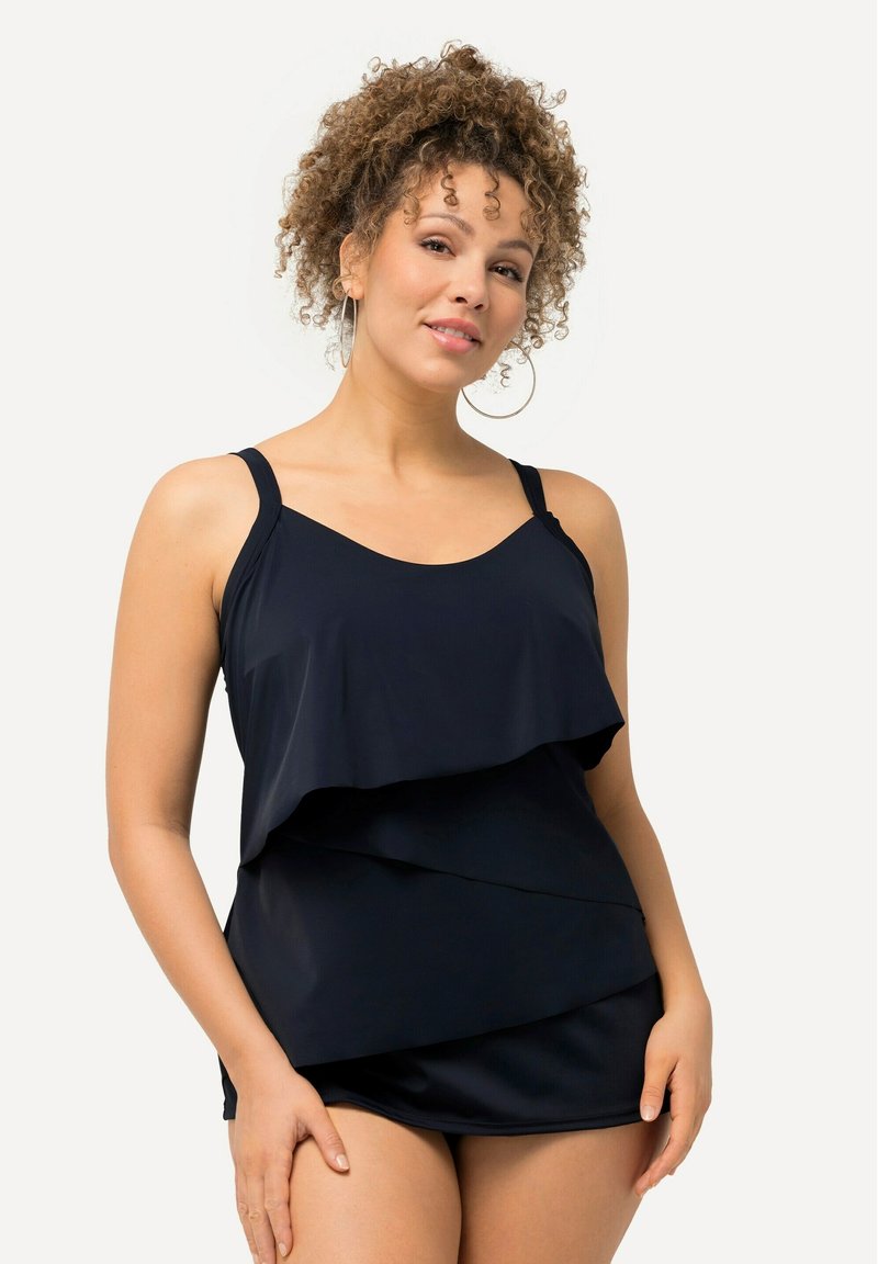 Ulla Popken LAYERED LOOK TANKINI SET - Bikiniyläosa - navy blue ...