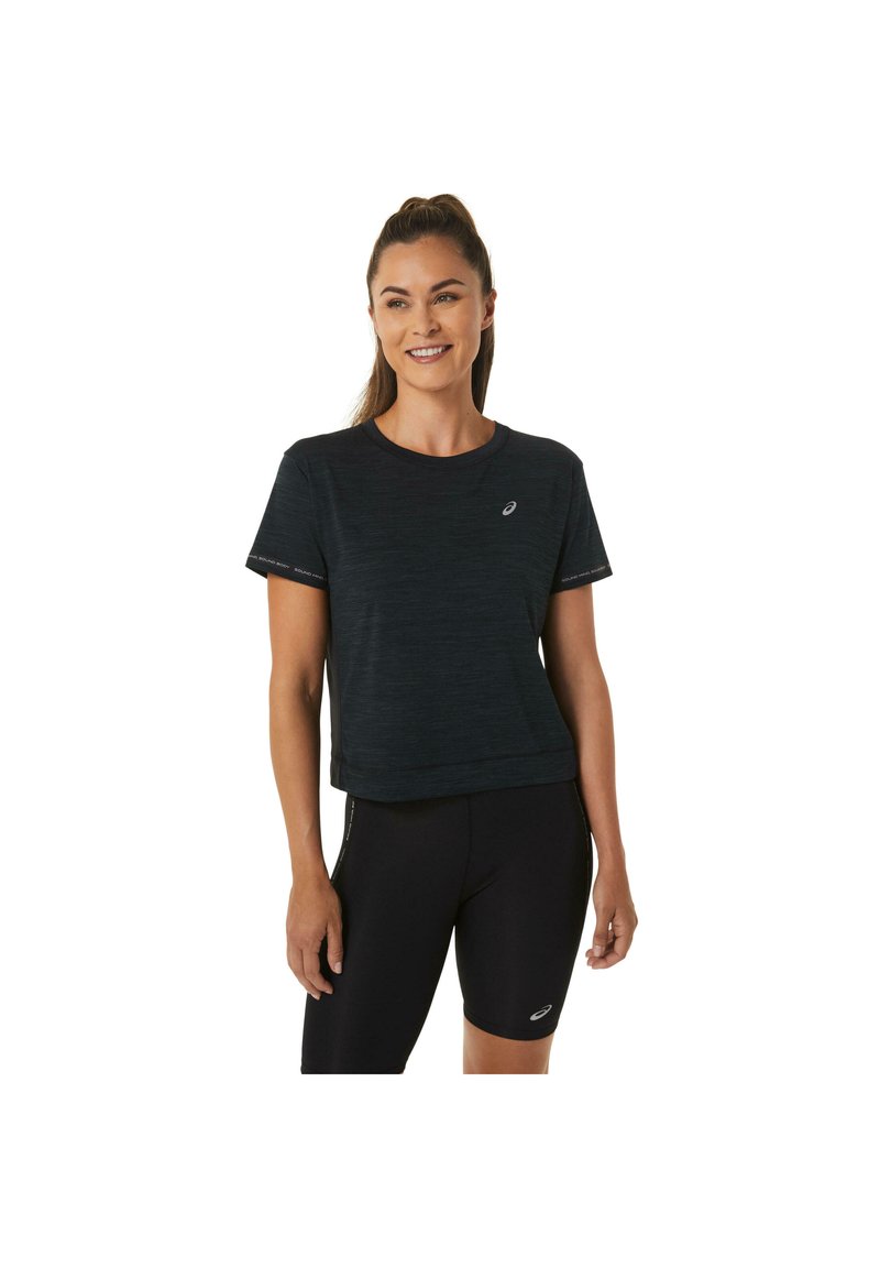 ASICS RACE CROP - T-Shirt basic - performance black charcoal grey ...