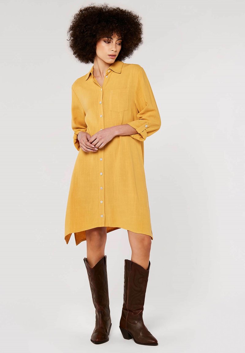 Apricot Shirt dress - mustard/mustard yellow - Zalando