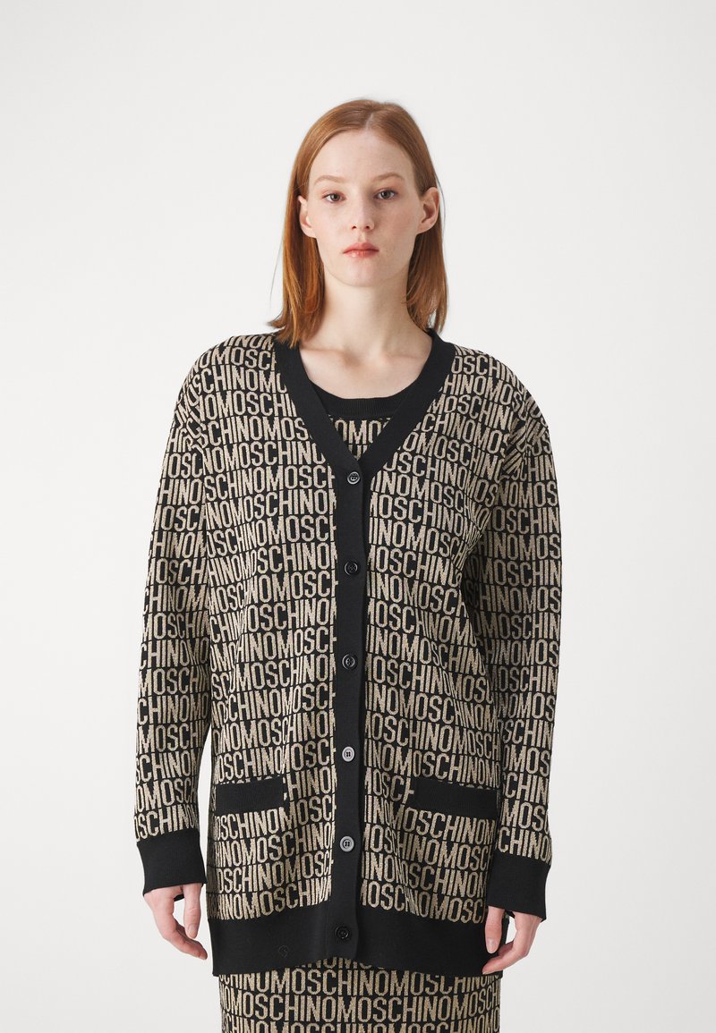 MOSCHINO LOGO - Cardigan - fantasy shiny gold/black - Zalando.ie