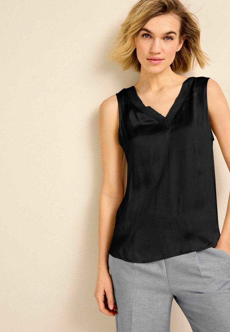 Next SATIN FRONT V-NECK SLEEVELESS TOP - Top - black/negro - Zalando.es