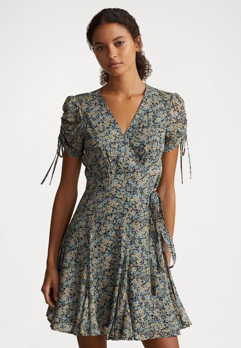 Polo Ralph Lauren DAGANI SHORT SLEEVE DAY DRESS - Jurk - mint floral/meerkleurig - Zalando.nl