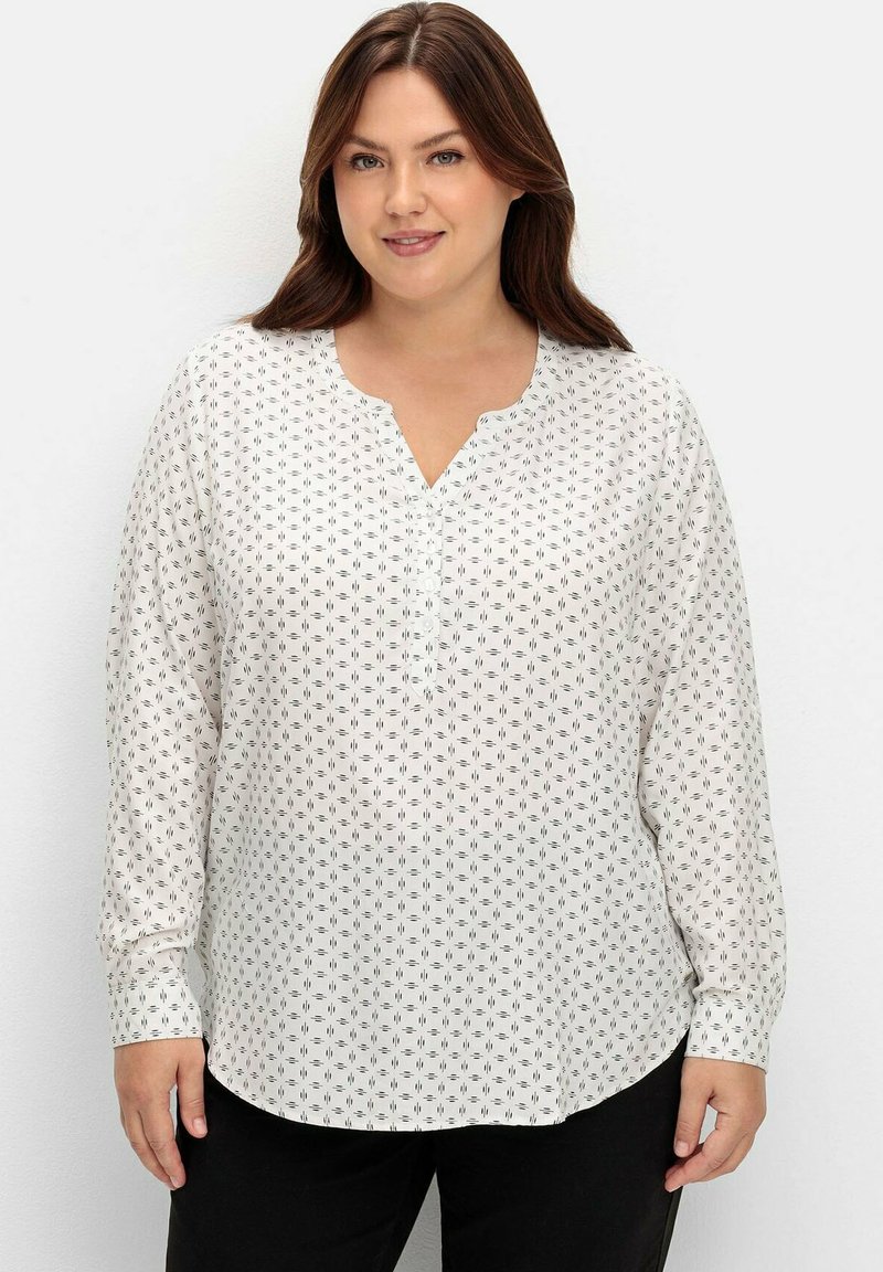 Sheego Bluse - weiß gemustert/weiß - Zalando.de