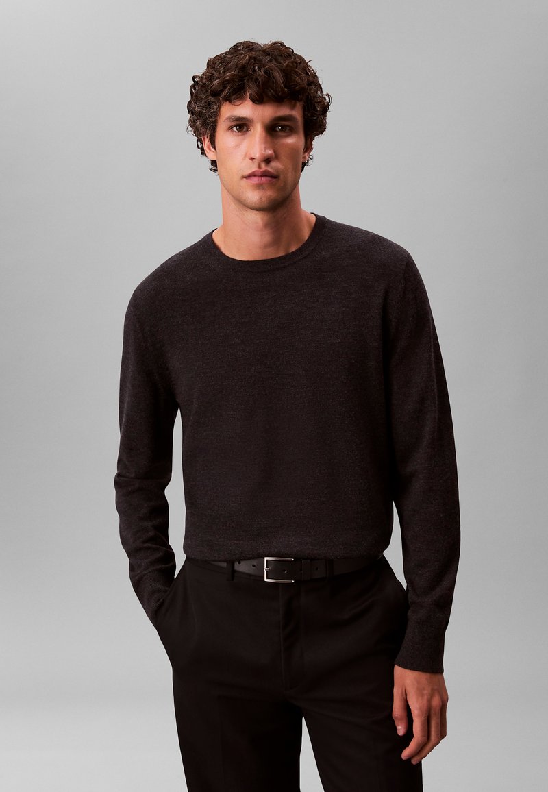 Calvin Klein CREW - Trui - gunmetal htr/gunmetal - Zalando.nl