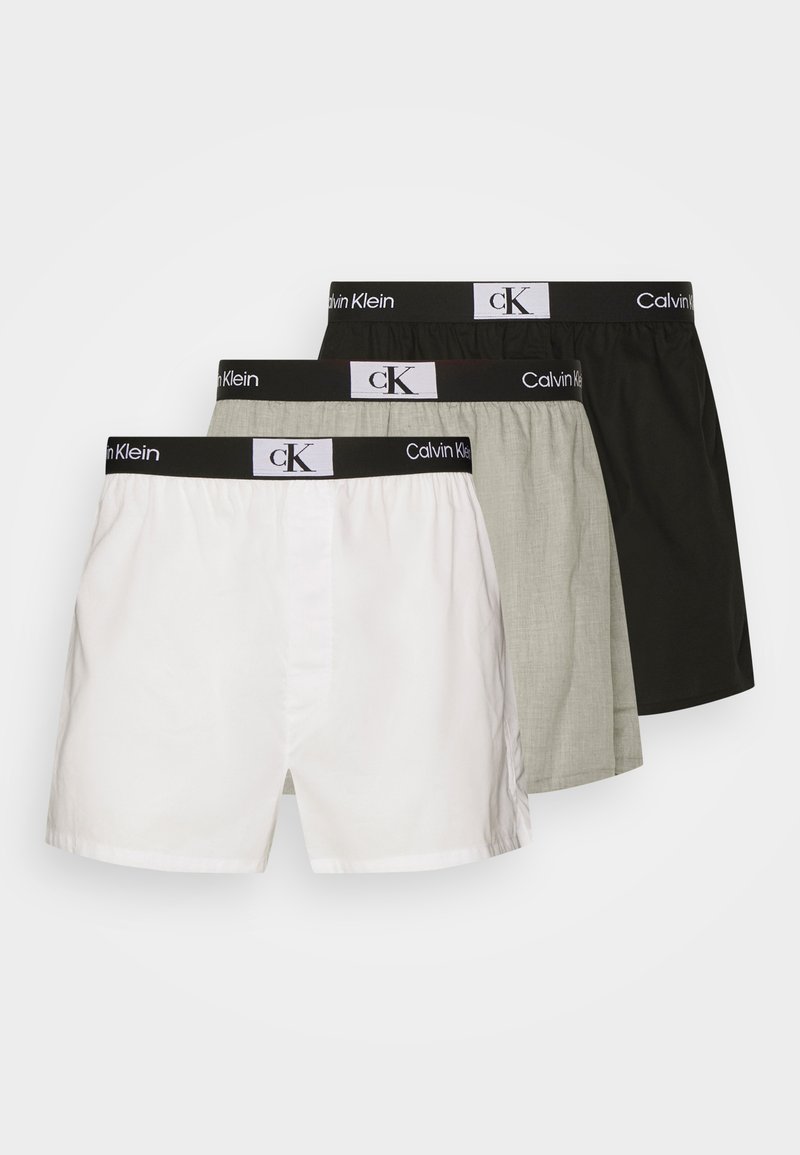 Calvin Klein Underwear SLIM 3 PACK - Boxer shorts - black, white, grey ...