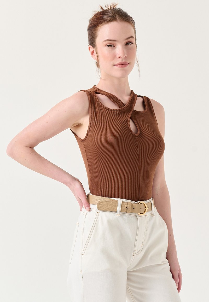 Jimmy Key SLIM FIT SLEEVELESS JERSEY TOP - Top - brown - Zalando