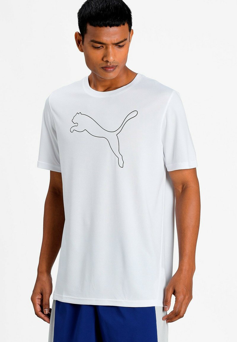 Puma PERFORMANCE CAT - Sports T-shirt - weiß/white - Zalando.ie