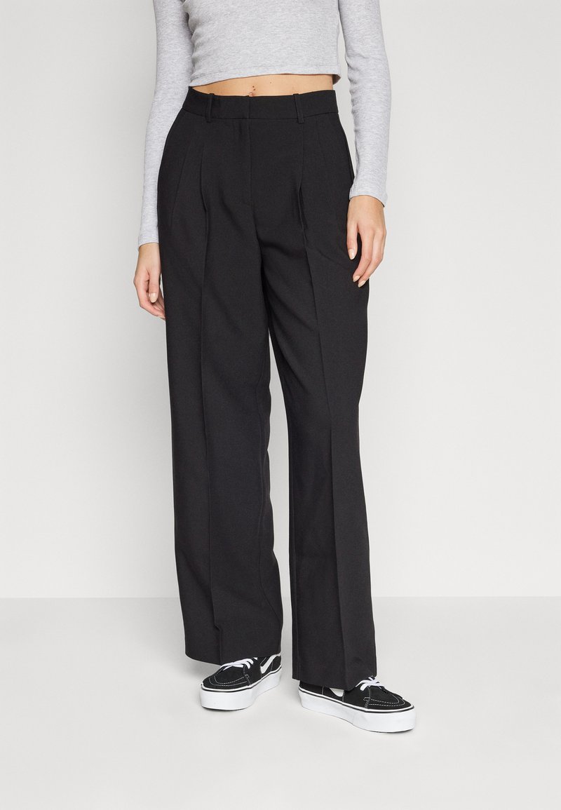 Vero Moda VMIMANI WIDE PANT - Pantalon classique - black/noir - ZALANDO.FR