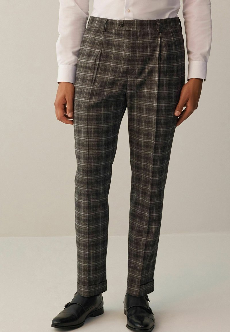 Next TRIMMED CHECK CHINOS SLIM FIT - Chino - grey/grå - Zalando.dk