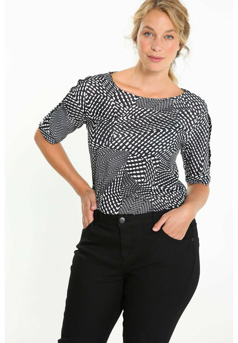 Cassis Print T-shirt - black ecru/black - Zalando.de