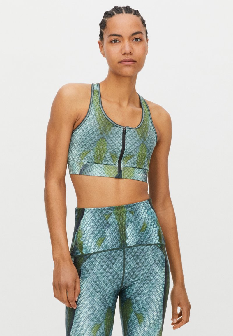 Röhnisch FRONT ZIP - Sport-bh met medium support - seasnake print ...