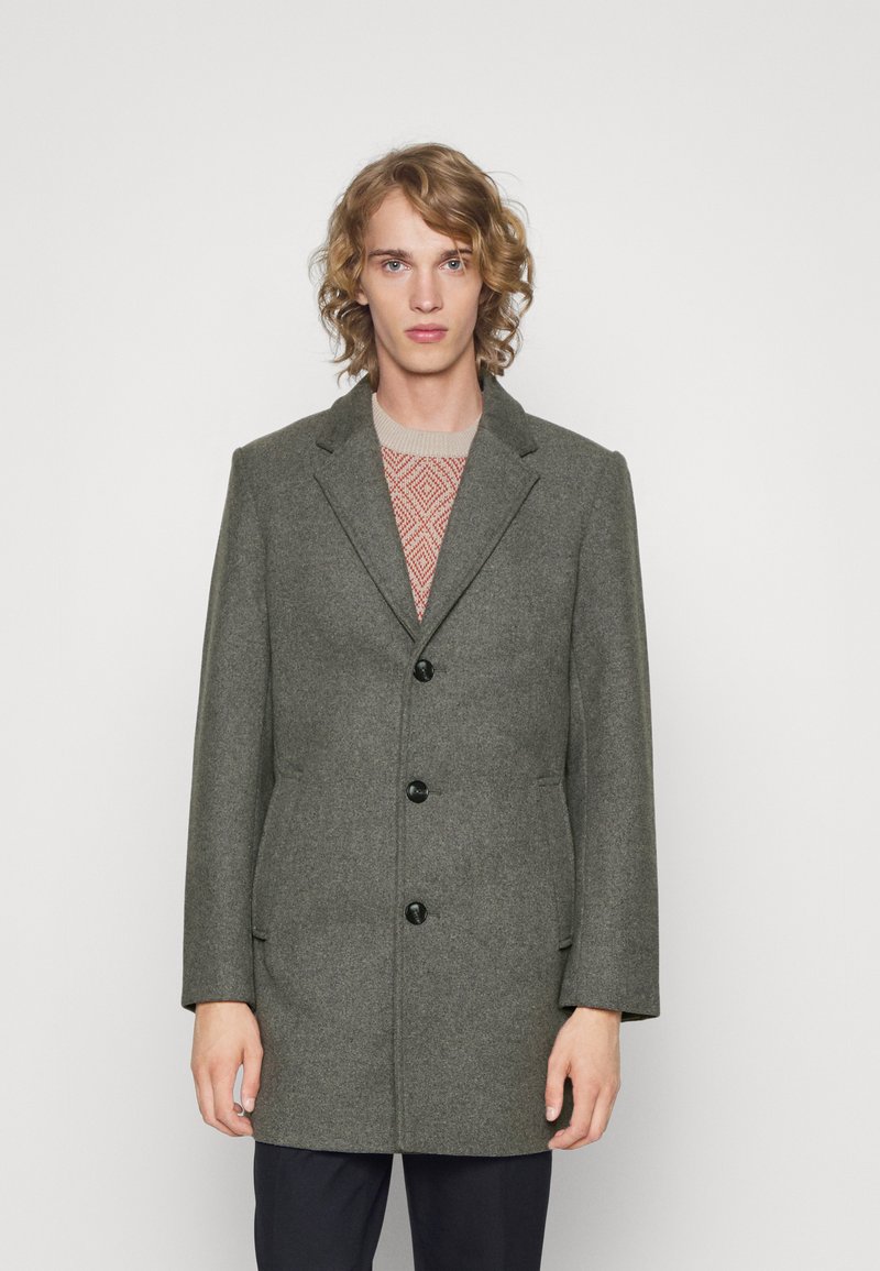 TOM TAILOR Kort kappa / rock - grey wool structure/grå - Zalando.se