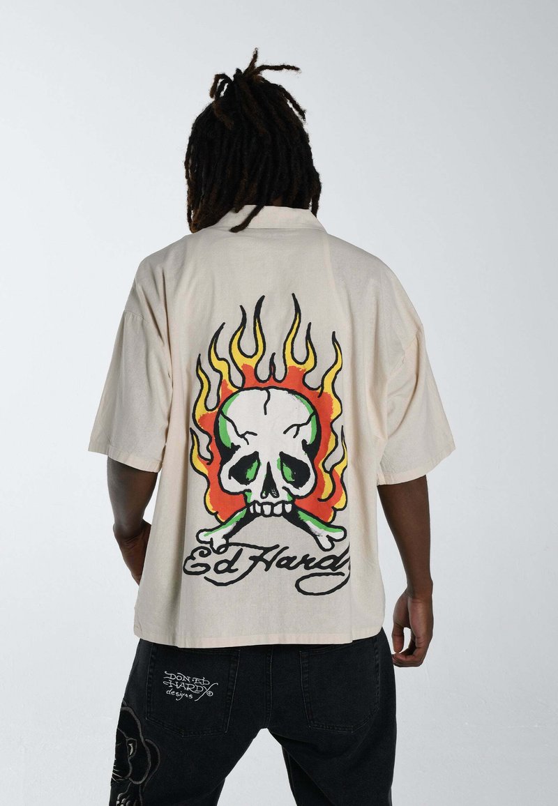 Ed Hardy FLAMES CAMP - Overhemd - ecru/beige - Zalando.be