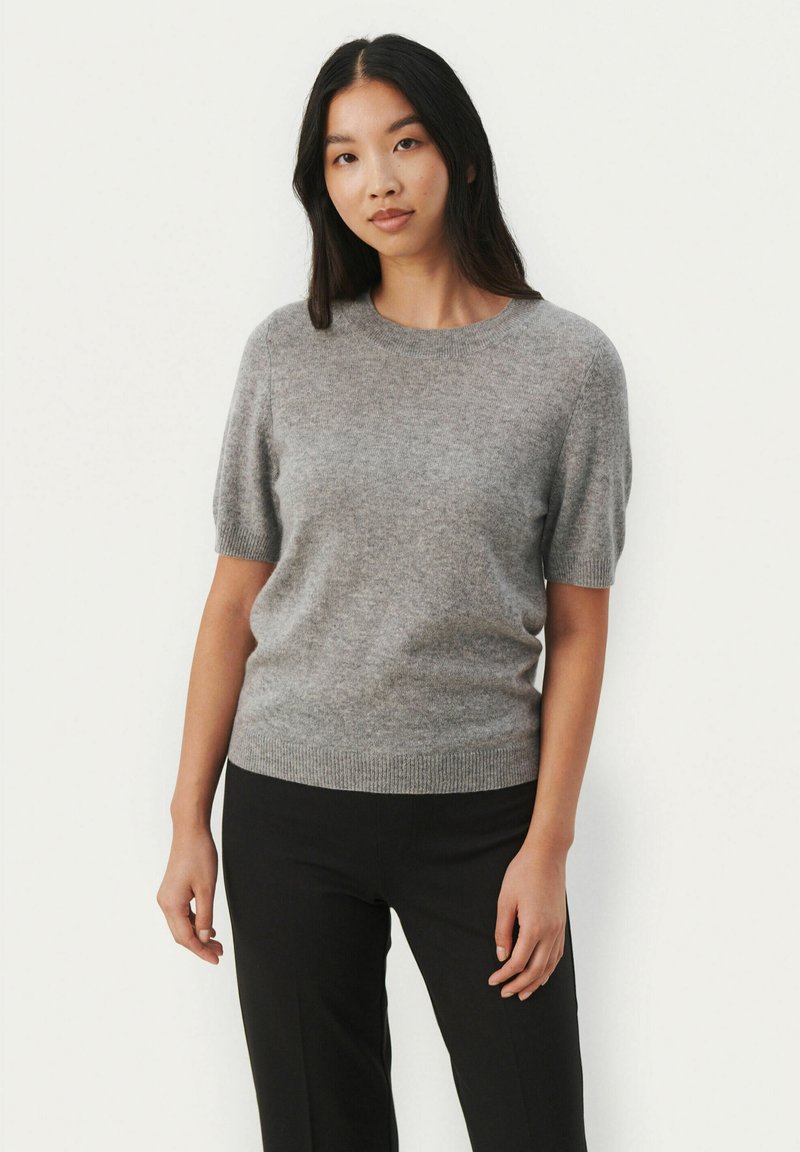 Part Two EVERLOTTA - T-Shirt basic - grey melange/sand - Zalando.at