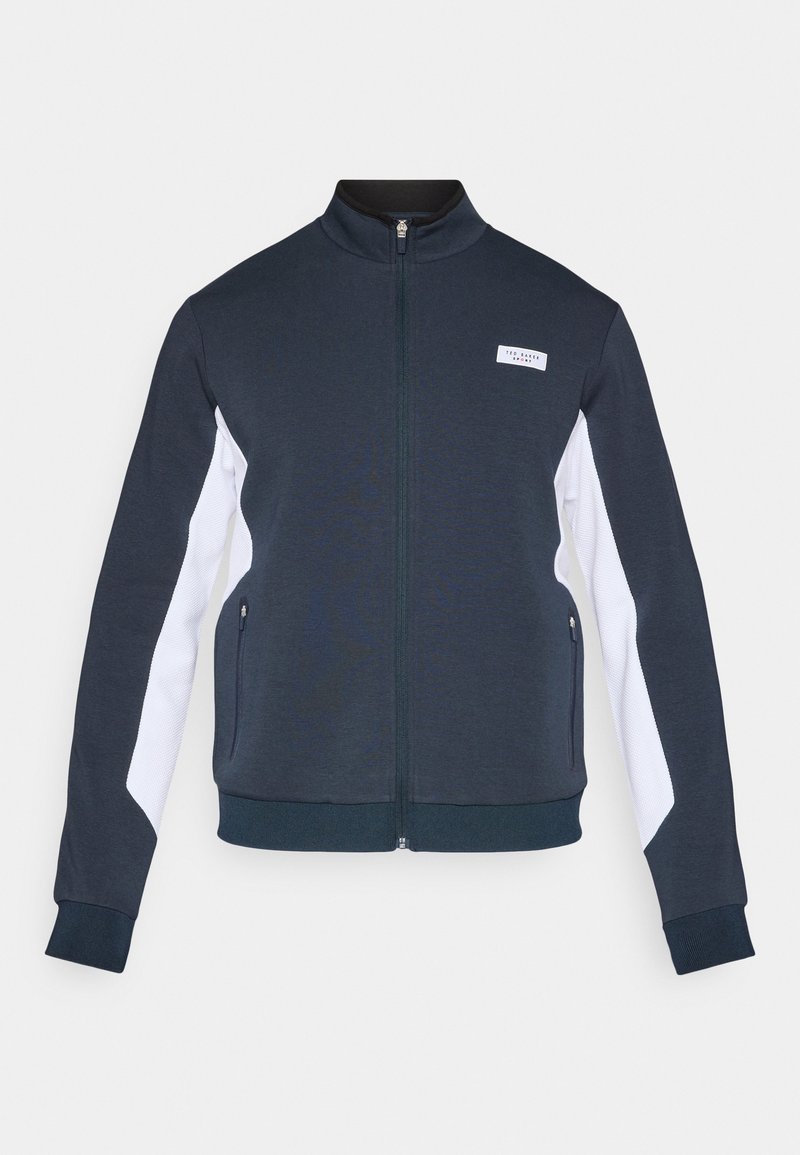 Ted Baker Sports LOGAN - Zip-up sweatshirt - dark sapphire/white/dark ...