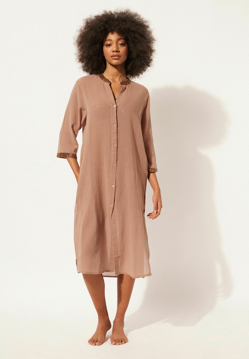 Calzedonia SEQUIN DRESS - Beach accessory - hautfarben almond brown ...