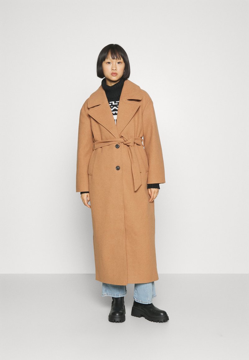 YAS Petite YASEMMA LONG BUTTON - Classic coat - tobacco brown/camel - Zalando.ie