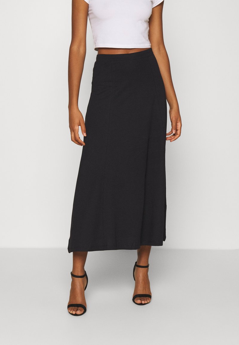 Even&Odd Basic maxi skirt - Falda acampanada - black/negro - Zalando.es
