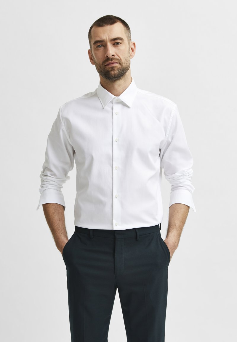Selected Homme SLHREGETHAN CLASSIC - Formal shirt - bright white/white ...