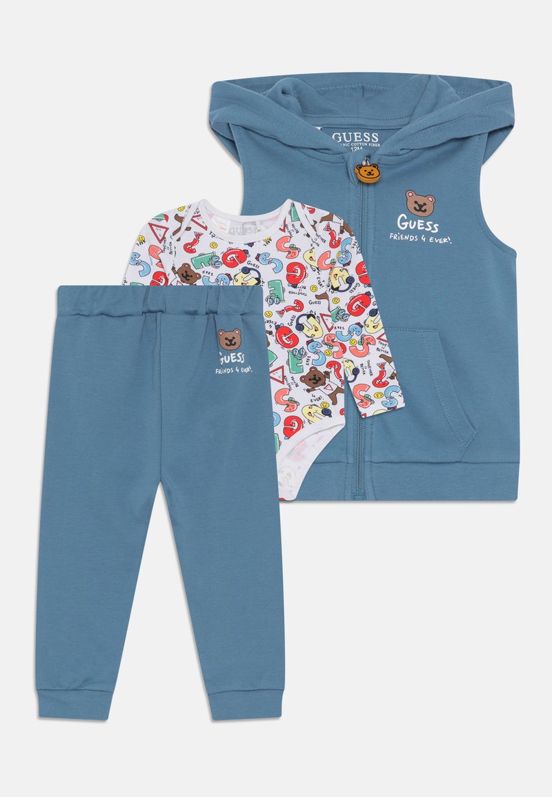 Guess NEWBORN HOODED VEST PANTS SET - Smanicato - parisian roof blue ...