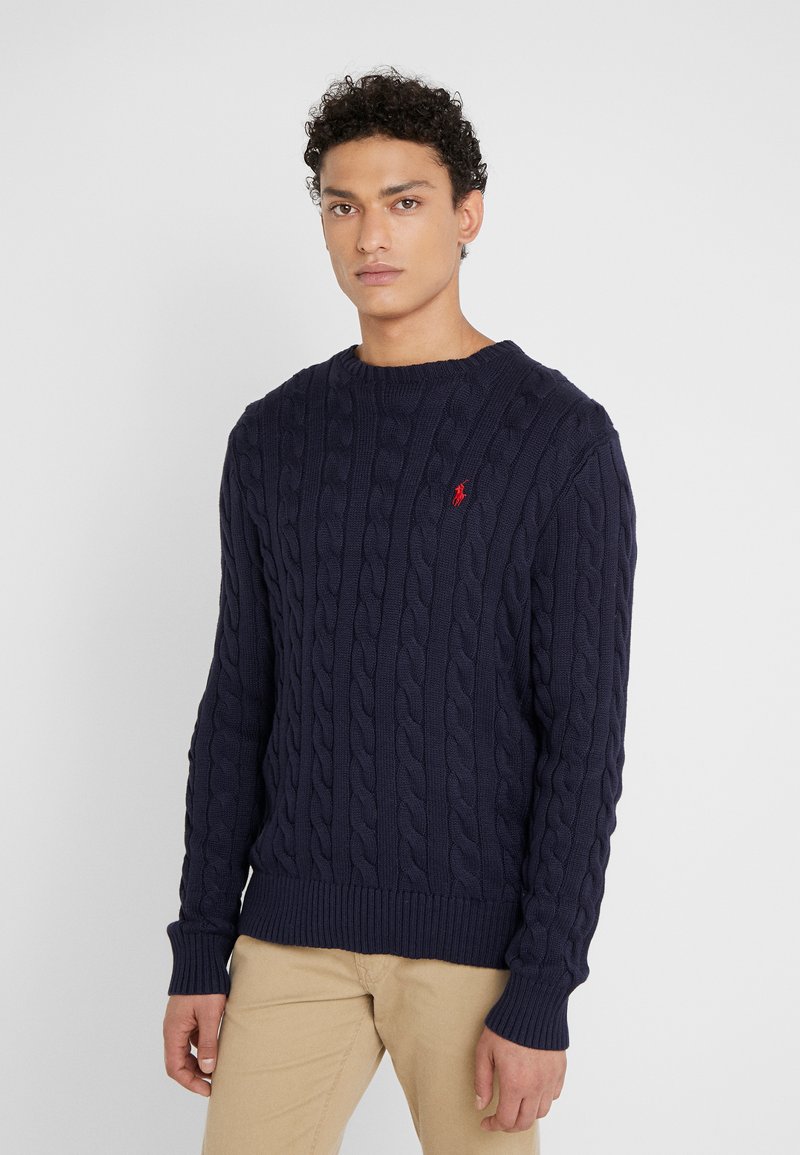 Polo Ralph Lauren CABLE-KNIT COTTON SWEATER - Strickpullover - hunter navy/dunkelblau - Zalando.ch