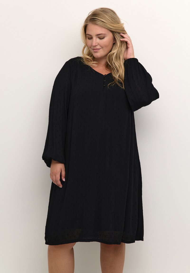 Kaffe Curve Sukienka letnia/czarny melanż - Zalando.pl