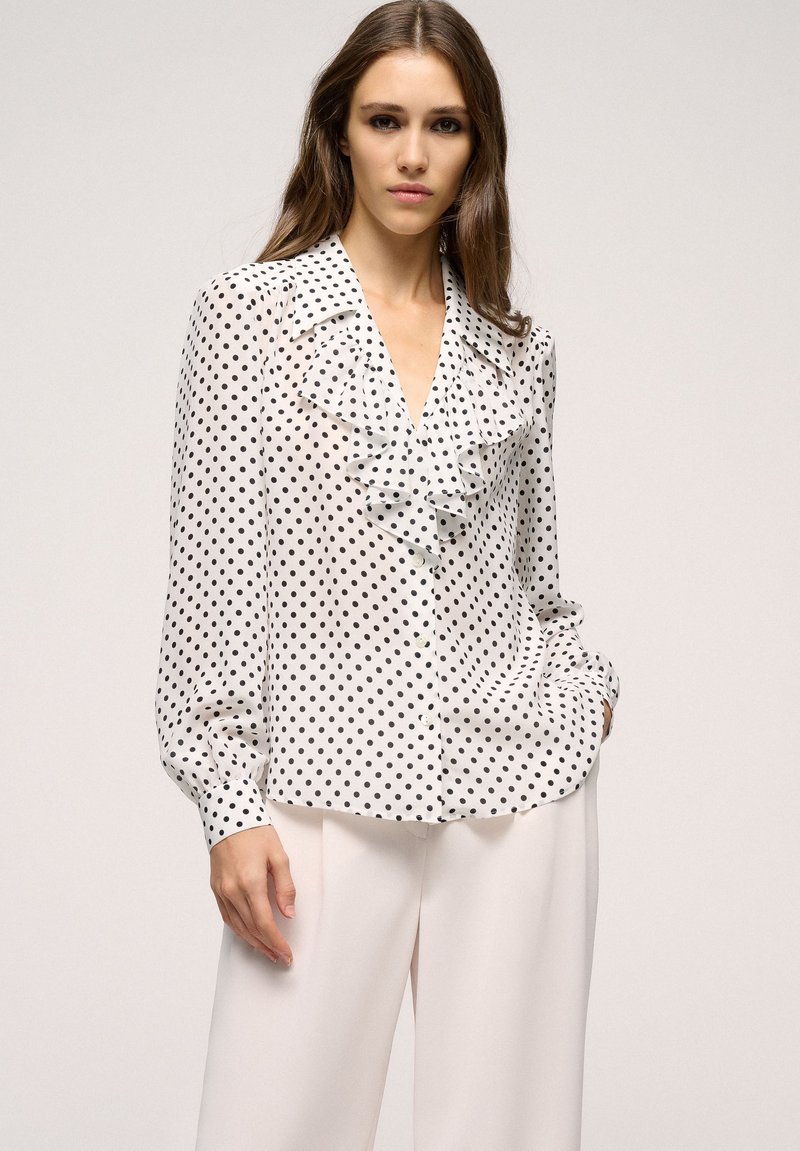 Luisa Spagnoli BIRILLO - Skjorta - var panna pois nero/offwhite - Zalando.se