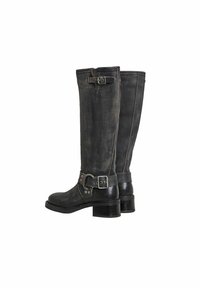 Pavement TAMERA VINTAGE - Cowboy/Biker boots - black matte/anthracite ...