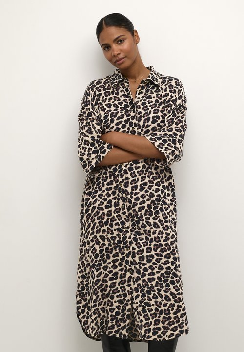 Kaffe KAKARINA AMBER - Vapaa-ajan mekko - black and brown animal print ...