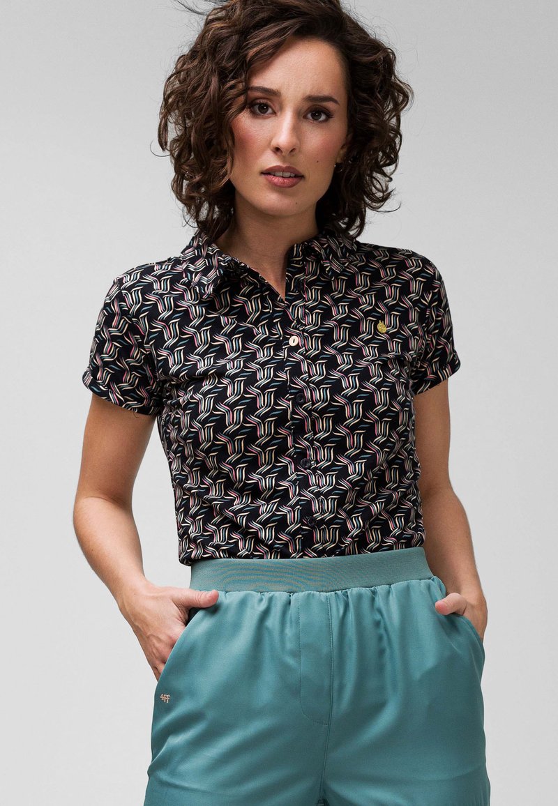 4funkyflavours WITH GEOMETRIC PATTERN - Overhemdblouse - anthracite ...