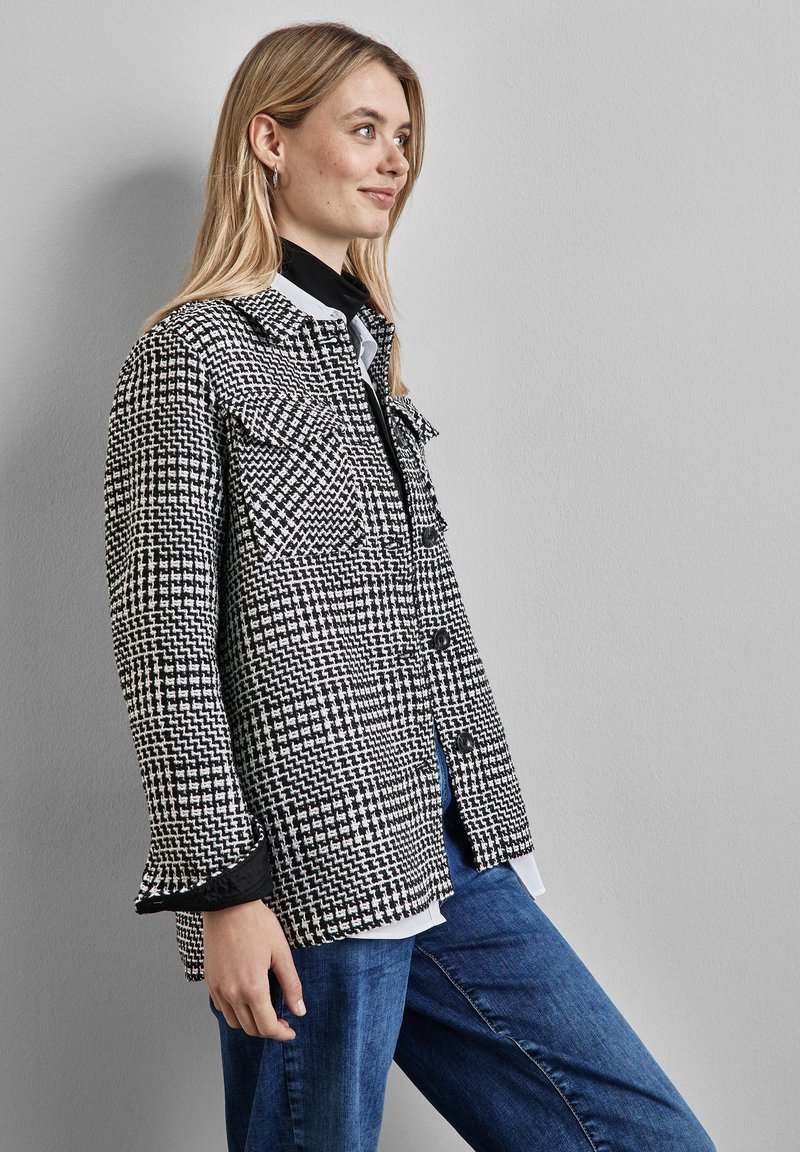 Schwarz Weiss Karierte Jacke