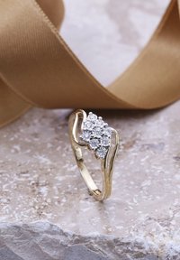 Lucardi 14 CT GOLD, DIAMOND 0,08CT - Ring - gold-coloured/goldfarben ...