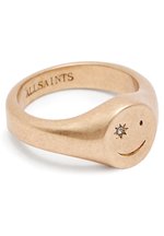 AllSaints SMILEY SIGNET - Ring - gold-coloured/goudkleurig - Zalando.be