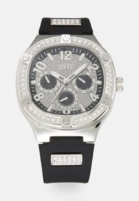 Guess DUKE - Chronograph watch - black glitz/silver-coloured/silver ...