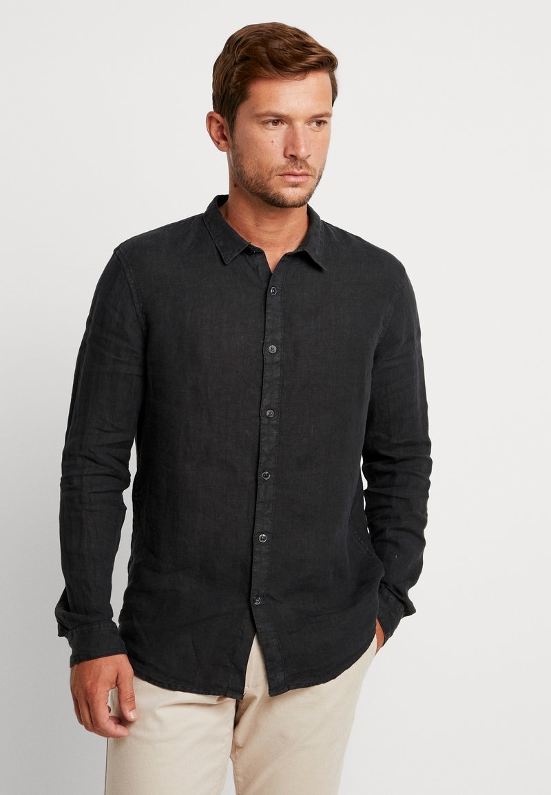 Pier One SHIRT-LINEN BLEND - Skjorta - black/svart - Zalando.se