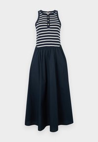 Tommy Hilfiger BUTTON MIX DRESS - Day dress - dark night/ecru/blue ...