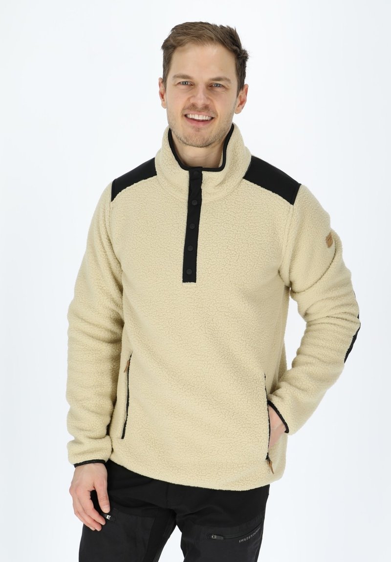 Swedemount NORDKAP PILE HALFNECK - Fleece jumper - sand black/sand ...