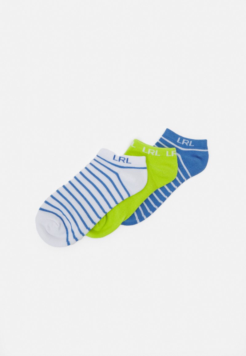Lauren Ralph Lauren ANKLE 3 PACK - Chaussettes - blue/neon green/bleu ...