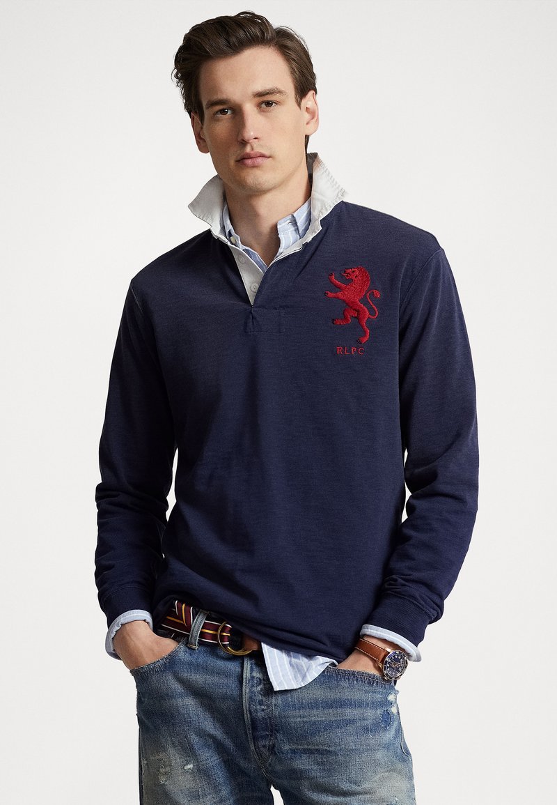 Polo Ralph Lauren LONG SLEEVE RUGBY - Poloshirt - cruise navy/blauw ...