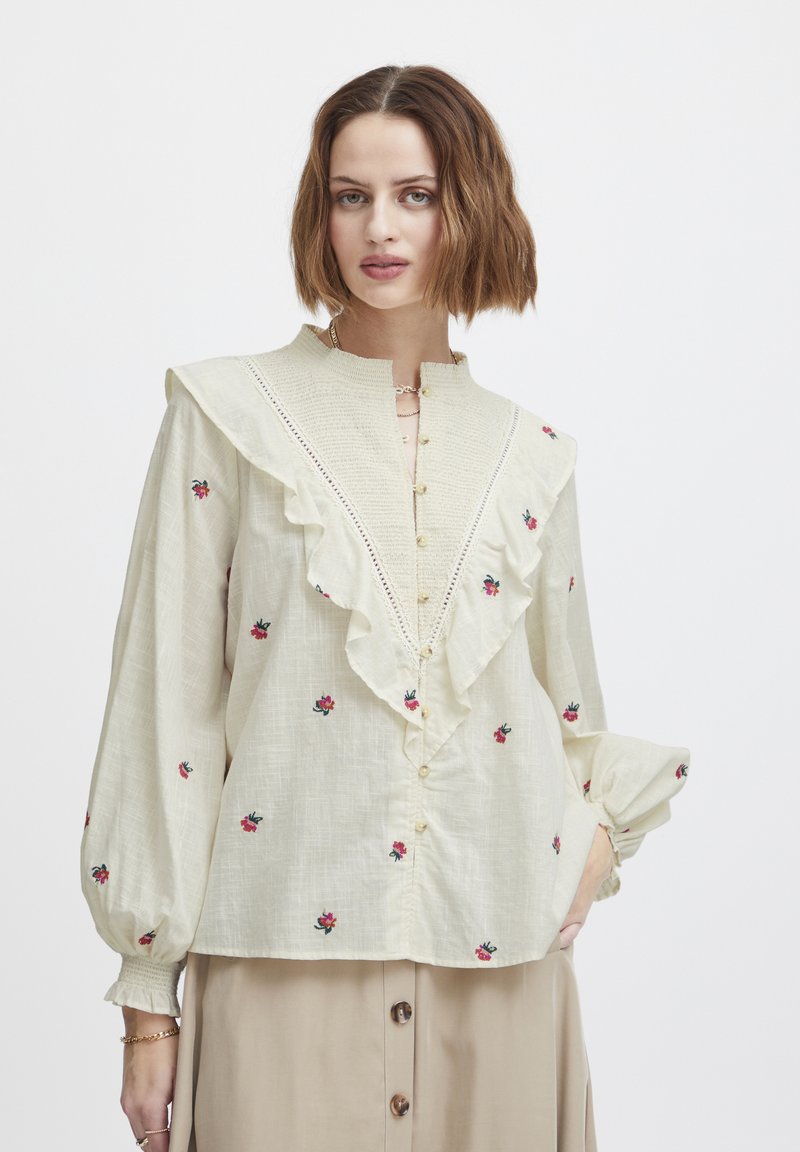 Atelier Rêve Camisa - flower embroidery so/beige - Zalando.es