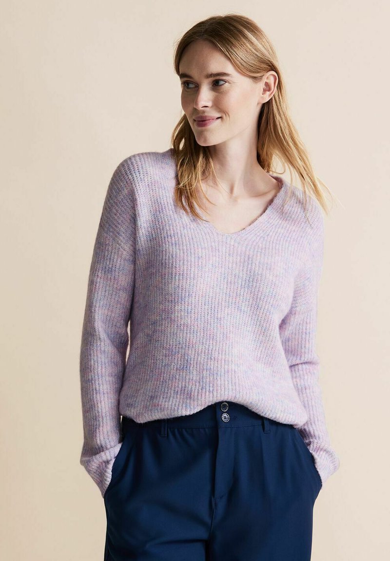 Street One MIT V-AUSSCHNITT - Strickpullover - pink/pink meliert ...