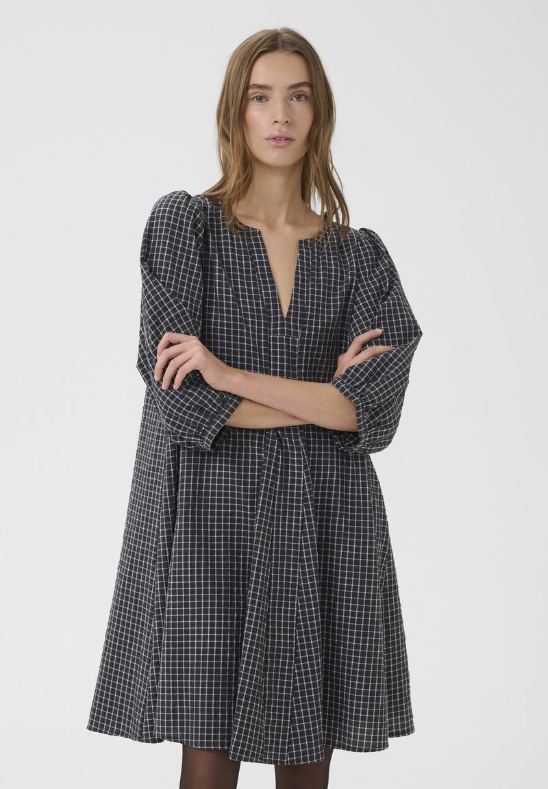 Karen by Simonsen ELLEN INDIE - Hverdagskjole - dark grey check ...