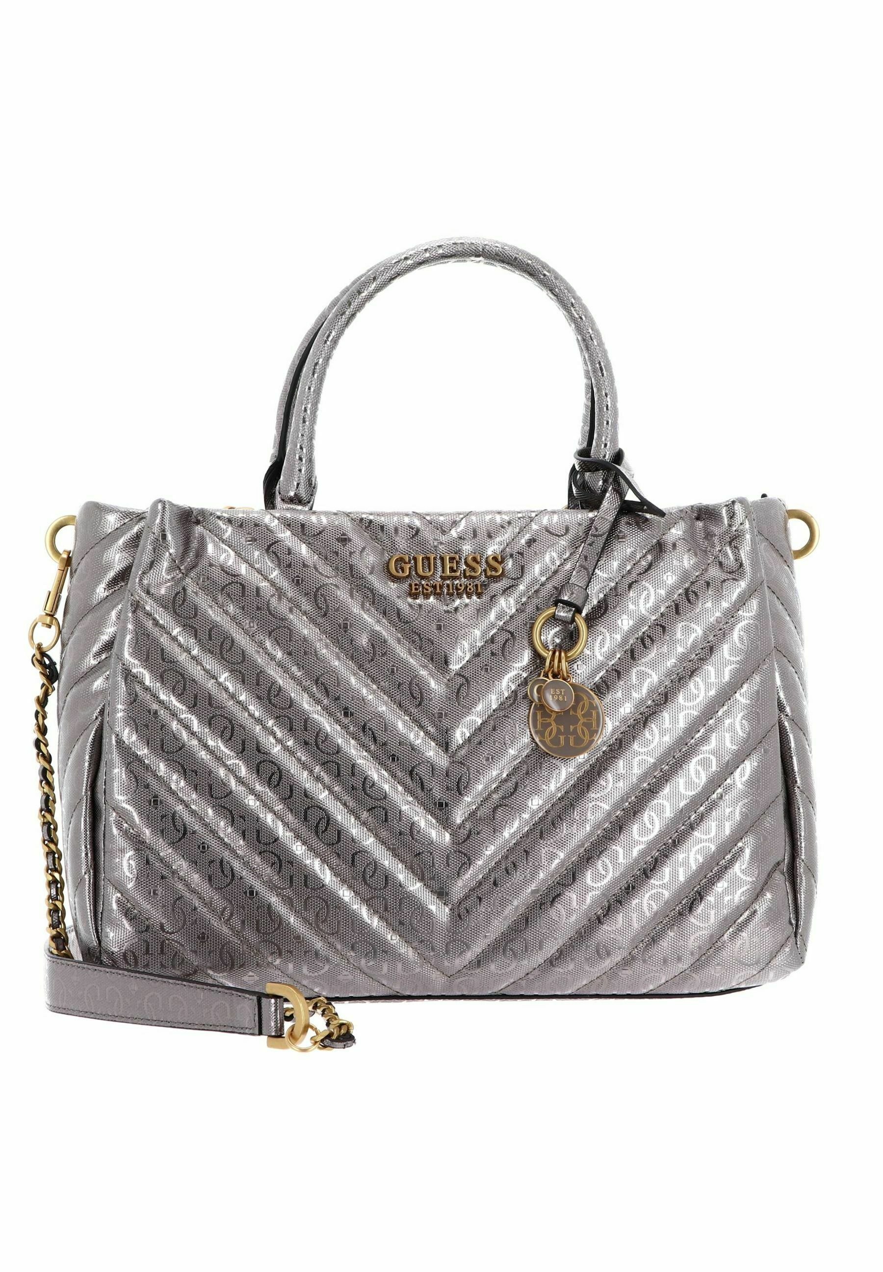 Guess JANIA SOCIETY SATCHEL - Handtasche - pewter/taupe - Zalando.ch