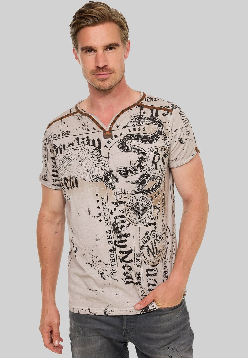 Rusty Neal T-Shirt print - stone/grau - Zalando.de