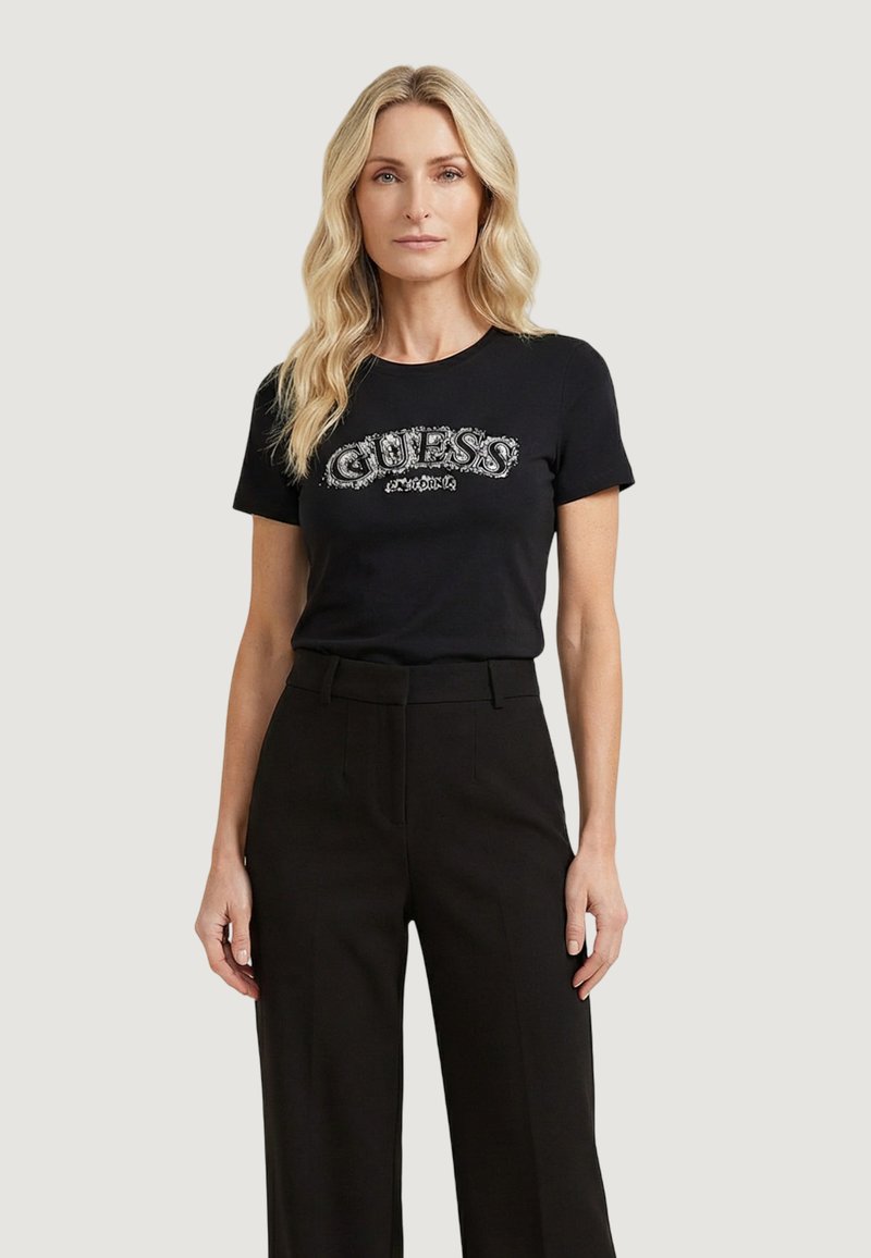Guess LEONA - T-shirt imprimé - black/noir - ZALANDO.FR