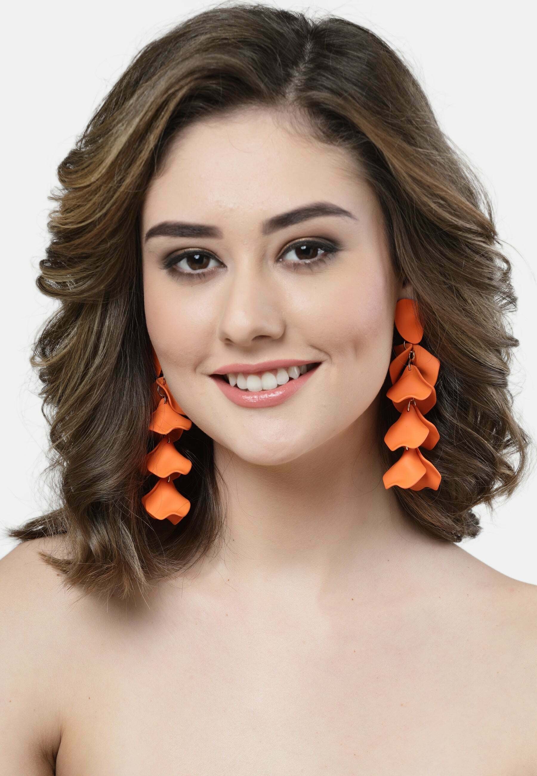 Avant Garde Paris LUXURY STATEMENT PETALS SHAPE Ohrringe Orange Avant Garde Paris LUXURY STATEMENT PETALS SHAPE Ohrringe Orange