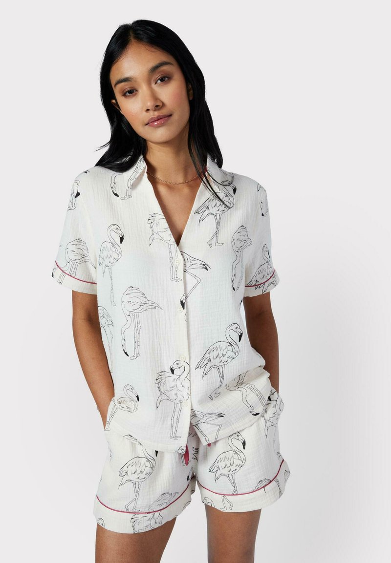 Chelsea Peers CHEESECLOTH FLAMINGO SKETCH PRINT SET - Pyjama - off ...
