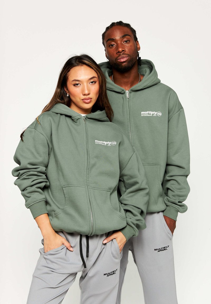 Multiply Apparel OVERSIZE MULTIPLY X MA - Tröja med dragkedja - dark ...