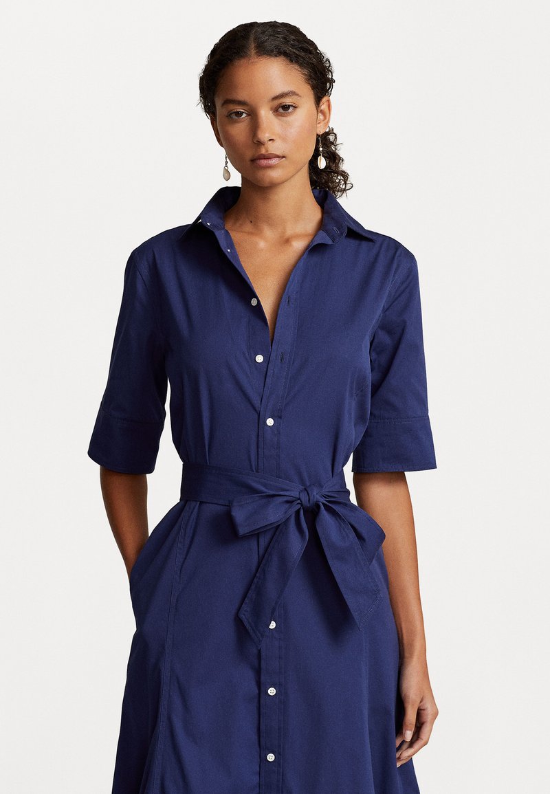 Polo Ralph Lauren BEA SHORT SLEEVE DAY DRESS - Skjortklänning - midnight royal/blå - Zalando.se