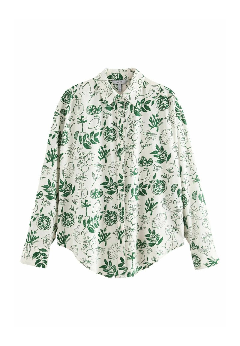 Next LONG SLEEVE - Chemisier - ecru green print/vert - ZALANDO.FR